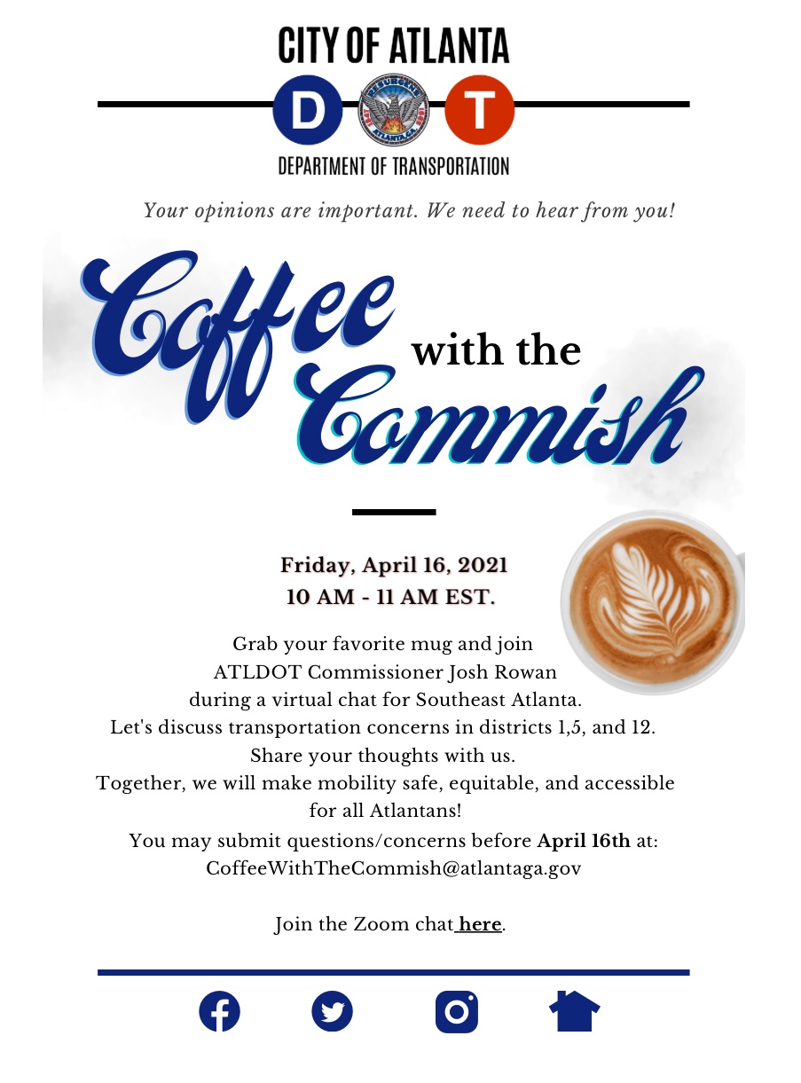 Coffee With The Commish” virtual chat coming to Southeast Atlanta April ...